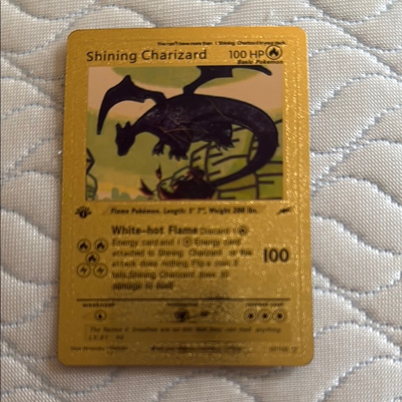 Pokemon | Other | Pokemon Shining Charizard Card Gold And Black | Poshmark